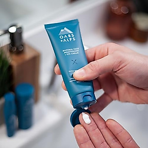 Oars + Alps Men's Skin Care Kit, Valentines Gifts for Him,Gift Set Includes Face Wash, Eye Roller, and Moisturizer, Vegan and Gluten Free, Travel Size & TSA Approved, 3 Items Total