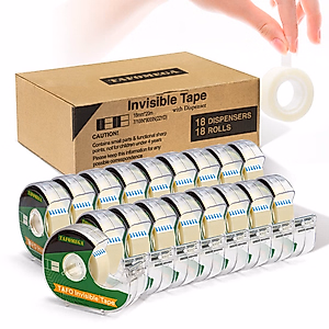 Tape for Wrapping Gifts, 8 Rolls Wrapping Tape for Presents, Frosted Writable Invisible Gift Tape Gift Wrapping Tape with Dispenser,7/10 X 800 Inches