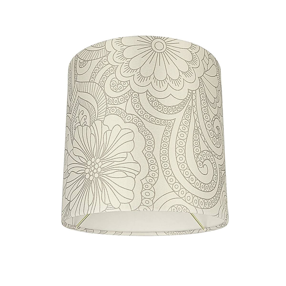 Aspen Creative 58402, Drum Uno Lamp Shade, White & Grey, 10" Top x 10" Bottom x 10" Height, Slip UNO 36mm