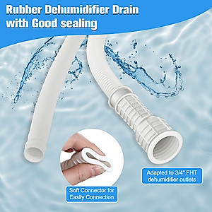 Saillong Patent Pending Dehumidifier Drain Hose, Flexible Universal Drain Hose with Cuttable Rubber Adapter and Connect Clamp, Hose Replacement for Dehumidifiers, Air Conditioners(13 Feet)