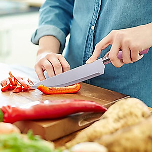 Kitchen Knife Set, Retrosohoo 7-Pieces Pink Non-stick Chef Knife Set with Storage Block, PP Handle Ultra Sharp Stainless Steel Cooking Knives with Gift Box for Girls Women (Pink)