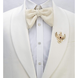 Knighthood Brooch Suit Pin Double Headed Eagle With Winged Stone Detailing Lapel Pin Badge Coat Suit Jacket Wedding Gift Party Shirt Collar Lapel Pin Accessories for Men Women