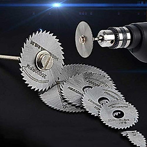 6pcs 1/8" HSS High Speed Steel Circular Saw Blades with Shank Extension Rod for Rotary Tool