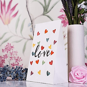 Rainbow Heart Valentine Party Favor Bags for Kids Classroom Exchange (36 Pack)