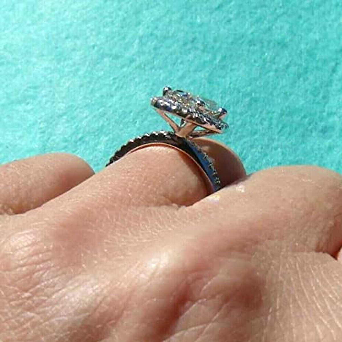 ZJQZBSS S925 sterling silver super flash diamond ladies ring oval egg-shaped zircon CZ engagement ring romantic wedding bridal dinner jewelry (10)