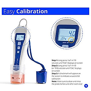 bluelab pH Pen-Digital pH Tester - Reliable & Accurate for High Yield Crops - Hand-Held Meter - Measures pH & Temperature in Solutions and Soil Solutions - Optimize Plant Health & Performance,White