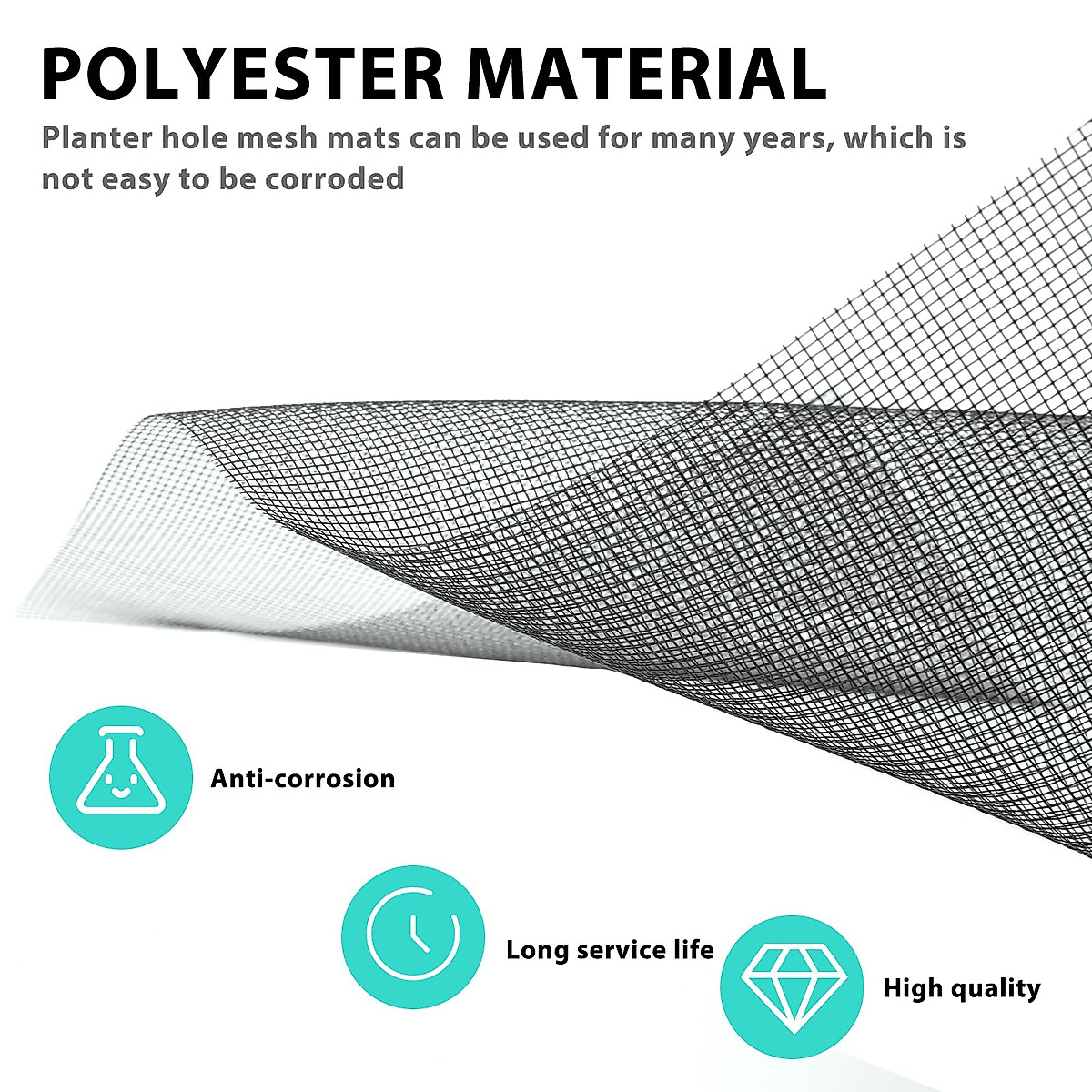 Flower Pot Hole Mesh Pad 5PCS 11.8 X 7.8 Inch Plastic Mesh Screen DIY Drainage Netting Pot Bottom Grid Mat Plant Drainage Screen Mesh Bonsai Mesh Keep Soil from Flowing Away