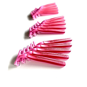 15 Pack of Dependable Disposable Pink Razor Blades with Aloe Vera Strip and Rubber Solid Handle