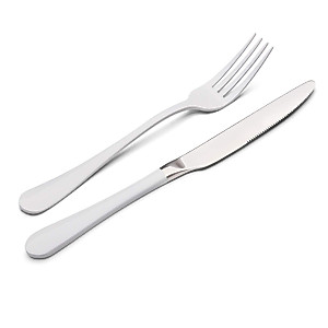 White Silverware Set, Bysta 20-Piece Stainless Steel Flatware Set, Kitchen Utensil Set Service for 4, Tableware Cutlery Set for Home and Restaurant, Knives mirror polish, Dishwasher Safe
