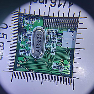 Handheld 10X Magnifier Loupe Optical Glass Magnifying Glass with Light Scale Magnifying Jewelry Loupe with Measure Scale