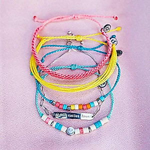 Pura Vida Charli D'Amelio Bracelet Style Pack - Adjustable Bands, Assorted Designs - Set of 5