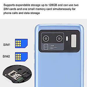 ASHATA M12 Uitra Unlocked Android Smartphone, 5.45in HD Full Screen Unlocked Cellphone, 2GB 32GB Storage, 2MP 5MP Camera, Face Recognition, 2200mah Battery, Dual Cards Dual Standby(Blue)