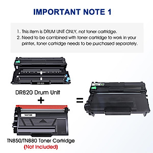 Toner Bank Compatible Drum Unit Replacement for Brother DR820 DR-820 DR 820 for Brother MFC-L5850DW HL-L6200DW HLL6200DW L6200DW MFC-L5900DW MFC-L5700DW HL-L5200DW L5200DWT Printer Drum Unit 2PK