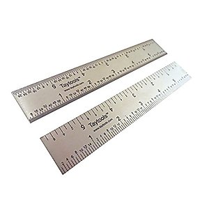Taytools 6 Inch Rigid Machinist Rule Ruler Hardened Spring Steel 4R Graduations in 1/8, 1/16, 1/32 and 1/64 Inches MRSAE