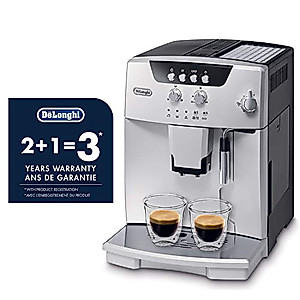 De'Longhi ESAM04110S Magnifica Fully Automatic Espresso Machine with Manual Cappuccino System Silver