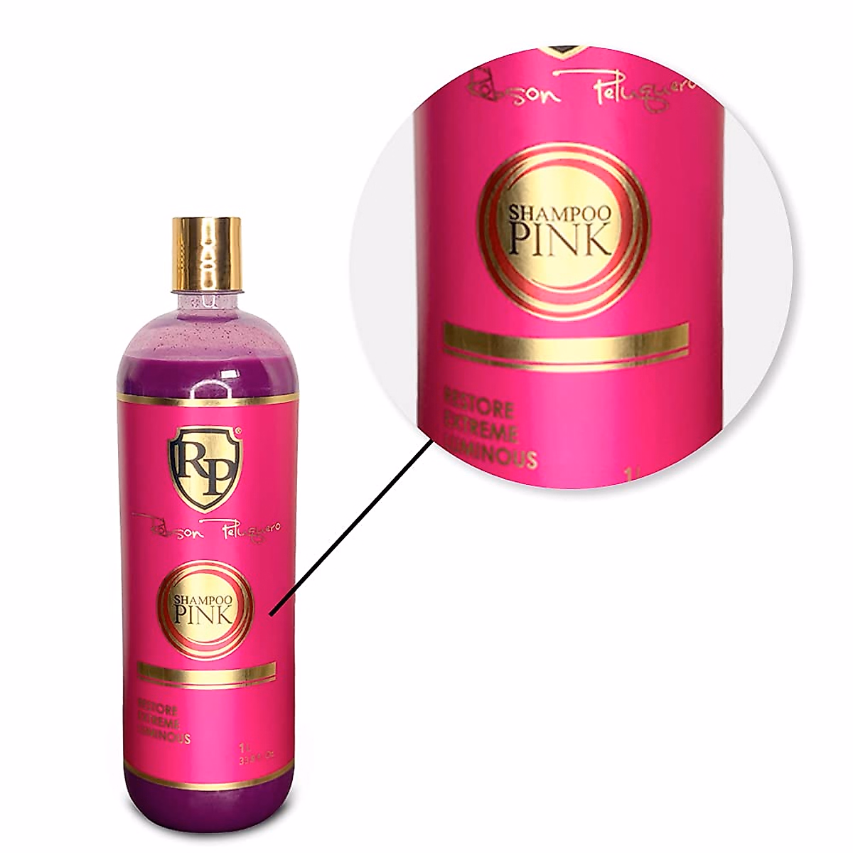 Robson Peluquero Pink Tinting Shampoo Restore Extreme Luminous 1L/33.8 fl.oz
