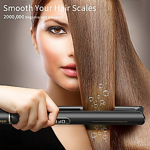 Ceramic Hair Straightener - Professional Flat Iron 13 Adjustable Temp 230°F-450°F, Negative Ion for Smooth & Shiny Hair, Dual Voltage 100V-240V Travel Friendly & 1 Hour Auto-Off