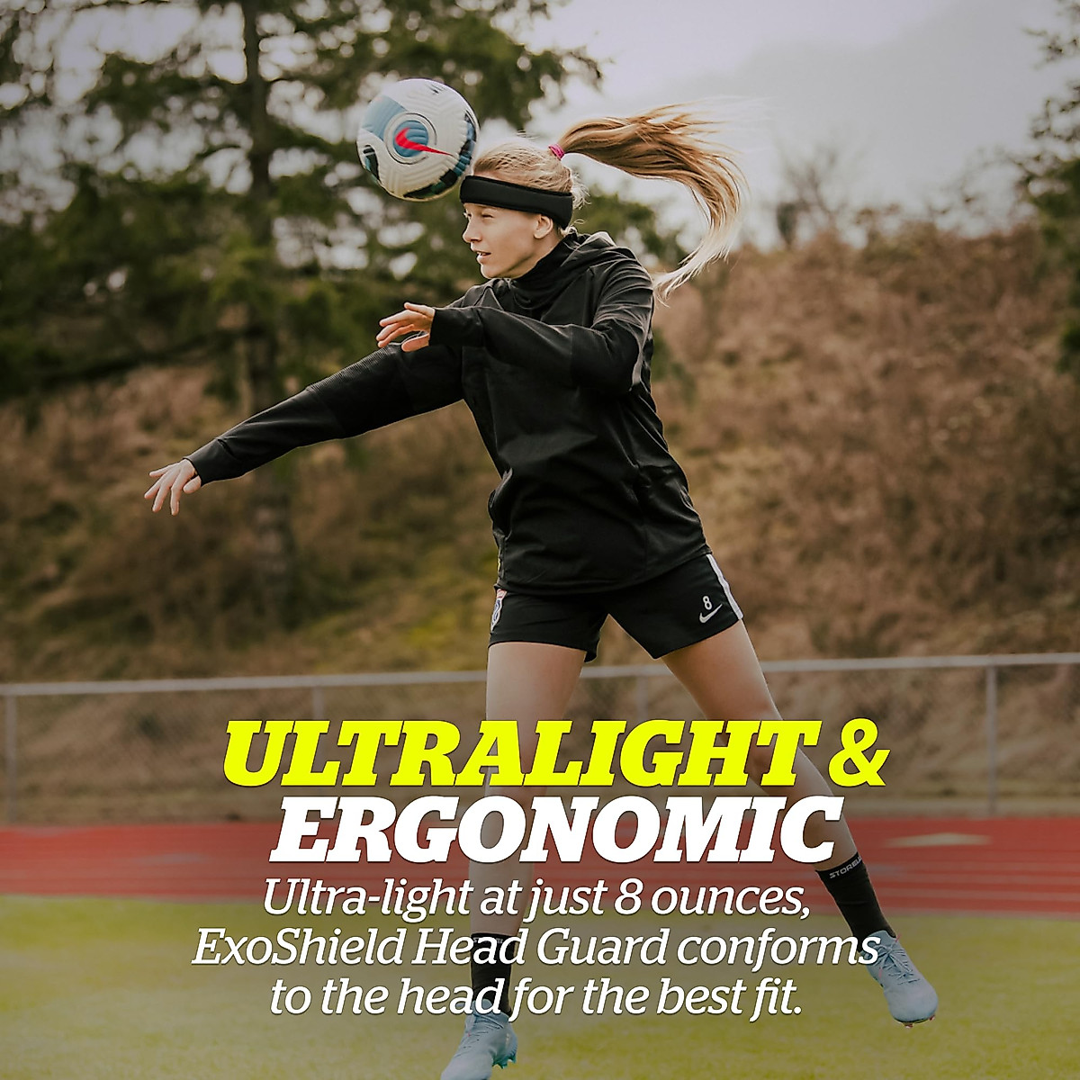 Storelli ExoShield Head Guard, Military-Grade Head Protection, Foam Padding Headband, Official Headgear of US Club Soccer, Black, Size 2