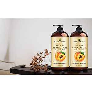 Handcraft Blends Grapeseed Oil Apricot Oil - 100% Pure and Natural - Premium Therapeutic Grade Carrier Oil for Aromatherapy, Massage, Moisturizing Skin and Hair - 16 fl. oz