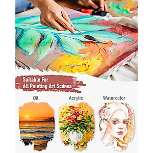 Nicpro 36pcs Paint Brush Set, Professional Paintbrushes with Palette Knife and Cloth Roll, Suitable for Artists and Beginners for Acrylic Painting, Oil, Watercolor, Gouache