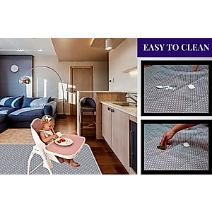 Splat Mat for Under High Chair - Splash Mat | Large 51" x 46" Size | Washable & Water Resistant | Avoid Messes | Multiple Uses | Easy to Wipe | Quick Drying - Comes w/ Carrying case for Floor & Table