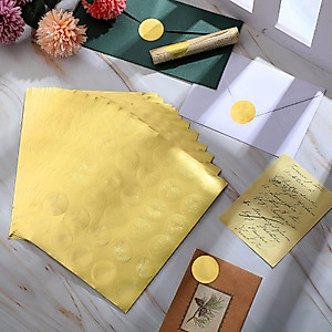 540 Pcs Gold Embossed Envelope Seals Stickers Flowers Plants Self Adhesive Seal Stickers Wax Seals Stickers for Wedding Invitations Greeting Cards Party Certification DIY, 6 Styles