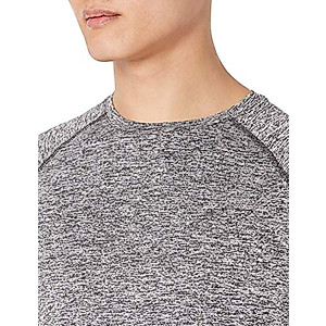 Amazon Essentials Men's Tech Stretch Long-Sleeve T-Shirt (Available in Big&Tall), Dark Grey Heather, Large