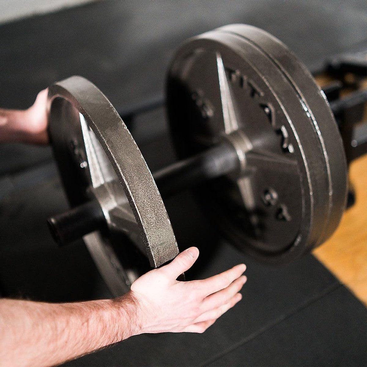 Titan Fitness Full Deadlift Barbell Jack Stand, 2000 LB Capacity, Elevated Lift for Easy Loading and Unloading Barbell Weight Plates, Weight Training, Deadlift Exercises, Powerlifting, Home Gym