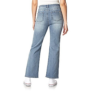 WallFlower Women's Fearless Curvy Flip Flop Flare Denim Super High-Rise Insta Vintage Juniors Jeans (Standard and Plus), Cosmic, 15