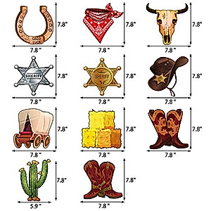TMCCE Wild West Cowboy Western Hanging Swirls Foil Western Party Decoration Western Cowboy Theme Party Photography Backdrop Supplies 44Ct