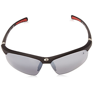 IRONMAN Men's Principle Wrap Sunglasses, Matte Black Rubberized, 71 mm
