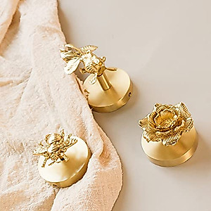 MFYS Brass Bird Coat Rack Robe Wall Hooks Hat Dragonfly Hanger for Bedroom Kitchen Various Shapes Animal Deer Decor Home Accessories (1, Bee)