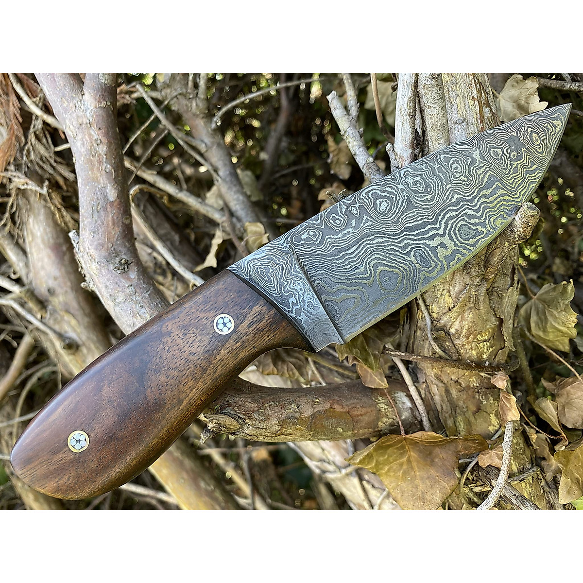 Perkin Knives Custom Handmade Damascus Steel Knife Hunting Knife - Bushcraft Knife