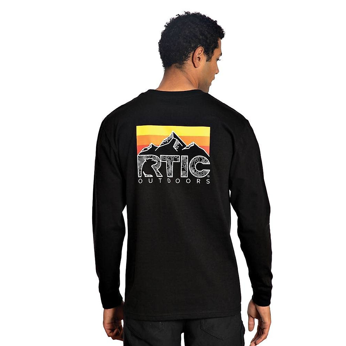 RTIC Men's Long Sleeve T-Shirt, Mountain Time, S, 100% Cotton, Perfect for The Outdoors, Hiking, Fishing, Camping, Mountain Biking, Hunting