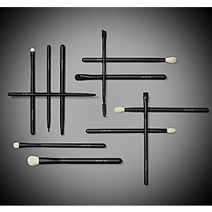 Morphe Eye Obsessed Makeup Brushes - 12 Piece Eyeshadow Brush Set - Lining, Blending & Angled Eyeshadow Brushes - Made with Natural & Synthetic Bristles and Includes Makeup Brush Case (12 Count)