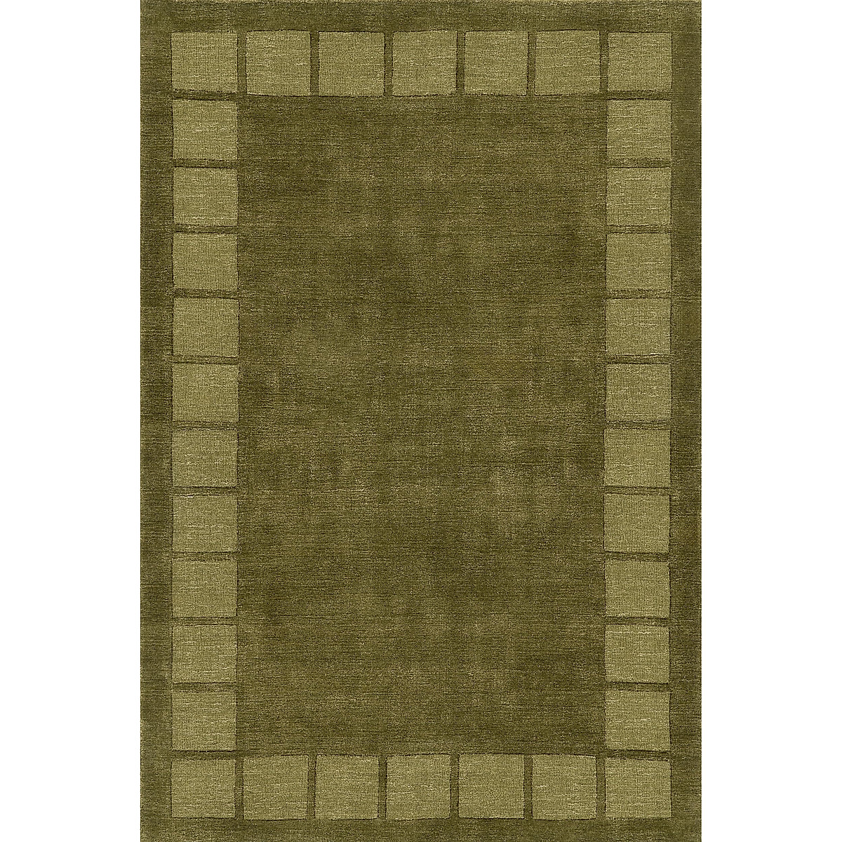 Rugs USA x Arvin Olano Petra High-Low Wool-Blend Area Rug, 6x9, Verdant Green
