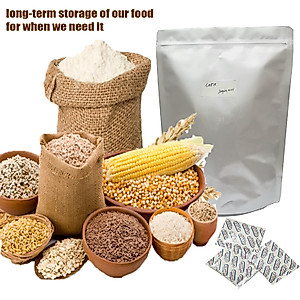 15Pk 4 Gallon Mylar Bags for Food Storage and 20 x 1500cc Oxygen Absorbers, 10 Mil Packaging Bags for Food Storage, Zipper Resealable Pouches Heat Sealable Stand Up Bags