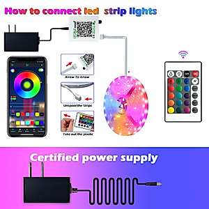 Led Strip Lights, 82ft/25m Long Smart Led Light Strips Music Sync 5050 RGB Color Changing Rope Lights,Bluetooth APP/IR Remote/Switch Box Control Led Lights for Bedroom,Home Decoration,Party,Festival