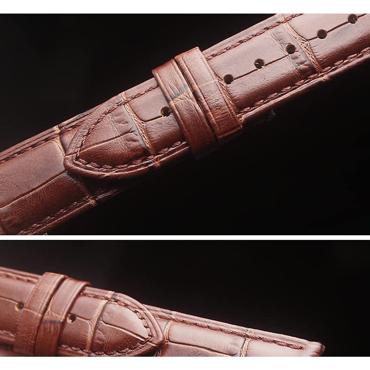 Replacement leather watch strap for IWC Portuguese curved men's watch belt Portuguese meter 7 pilot leather bracelet 22mm (22mm,Blue)