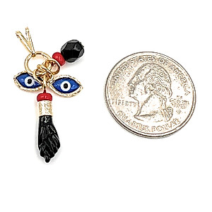 Gold Filled Azabache Pendant Prosperity & Good Fortune Evil Eye Protection Jewelry