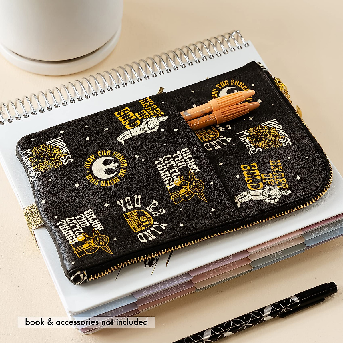 Erin Condren Ultimate Vegan Leather Planny Pack - Star Wars Alliance Design. Planner Accessory Pouch with Pockets, Extended Zipper, and Elastic Band to Secure Around Planner or Notebook