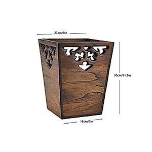 LEGU Trash cans Teak Trash Can, Durable Multifunction Garbage Can Waste Basket for Bathroom, Bedroom, Office and More 10L/2. 6 Gal Garbage Cans (Color : Auspicious)