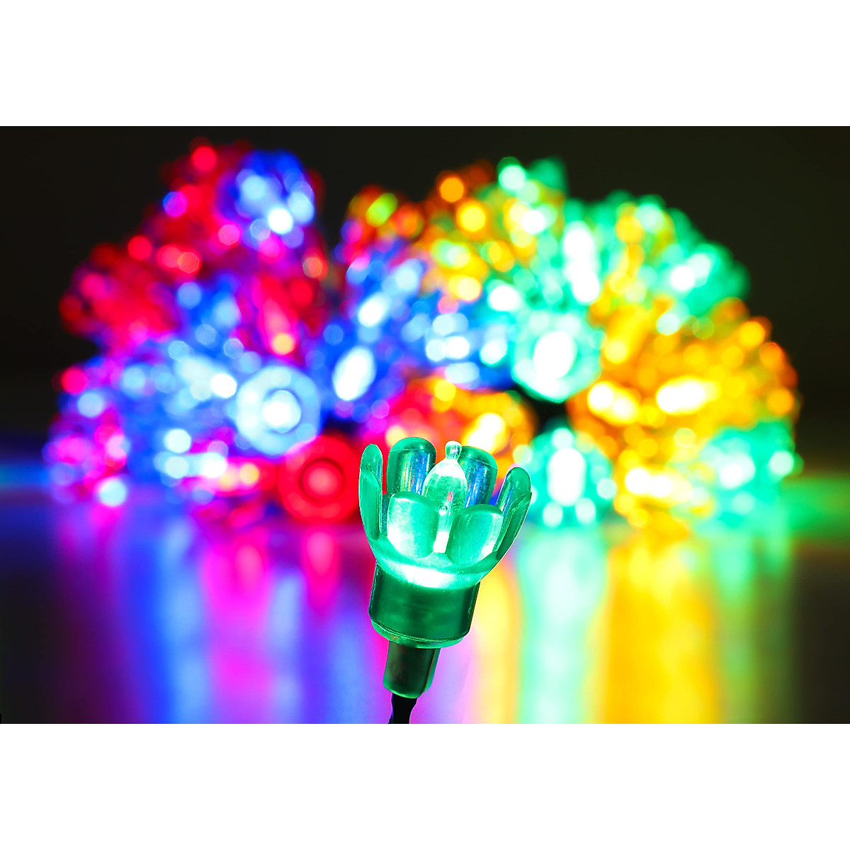 Christmas Concepts® 20 2m/6.6ft LED Retro Multi Coloured Petal String Lights – Battery Operated Static Christmas Fairy Lights with 30cm Lead Wire
