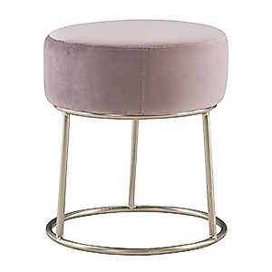 Linon Pink and Gold Vanity and Accent Dalilah Stool