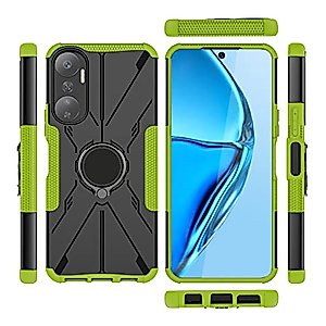 Kukoufey Case for Infinix Hot 20 4G Case Cover,360°Rotatable Kickstand Dual Layer Shockproof Case for Infinix Hot 20 4G X6826 X6826B X6826C Case Green