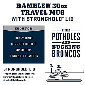 YETI Rambler 30 oz Travel Mug, Stainless Steel, Vacuum Insulated with Stronghold Lid, Rescue Red