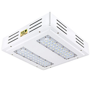 Hytronics 100W LED Canopy Gas Station Light, 5000K 10485Lumens, UL Listed & DLC Certificate, Sheet-Metal Lamp Body, IP 65 Rating Waterproof.