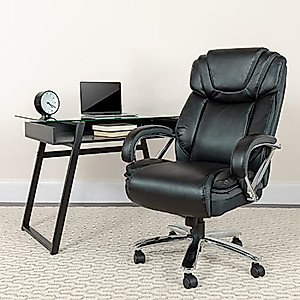 Flash Furniture HERCULES Series Big & Tall 500 lb. Rated Black LeatherSoft Executive Swivel Ergonomic Office Chair with Extra Wide Seat