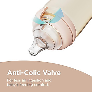 MOYUUM PPSU All in One Baby Bottle, PPSU Baby Bottle for Breastfeeding Babies, Anti-Colic Wide-Neck Non-Tip Stable Base, Easy to Clean Natural Baby Bottle Cloud Edition 170ml, 6oz, Stage 1 (Slow Flow)