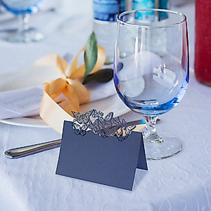 Place Card Table Name Card Paper Seat Numbers Cards Laser Cut Place Cards Tented Name Card Hollow Out Butterfly Place Card for Wedding Banquet Table Setting Baby Shower Bridal Shower (50PCS) Type 1